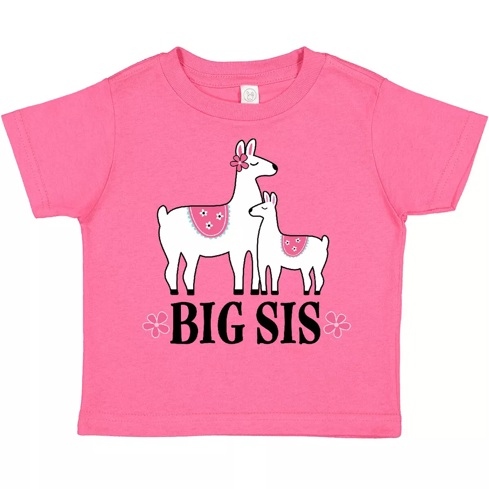 Big Sis Girls Llama Sister Toddler T-Shirt Childs Reveal Cute Clothing Baby Clothing, Cute Baby ...