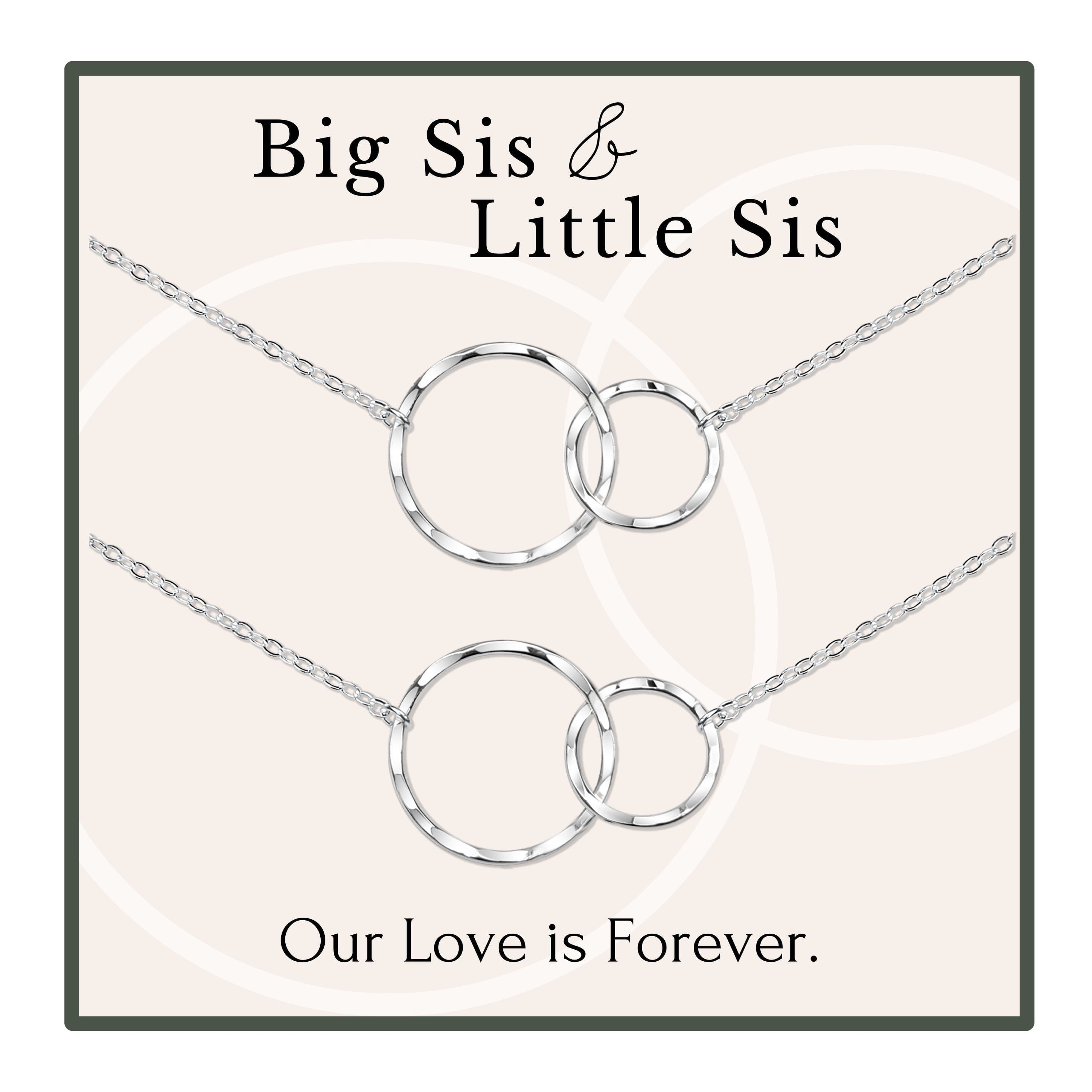 HOPE LOVE SHINE Big Sister Little Sister Necklace 2 Circles Gold ...