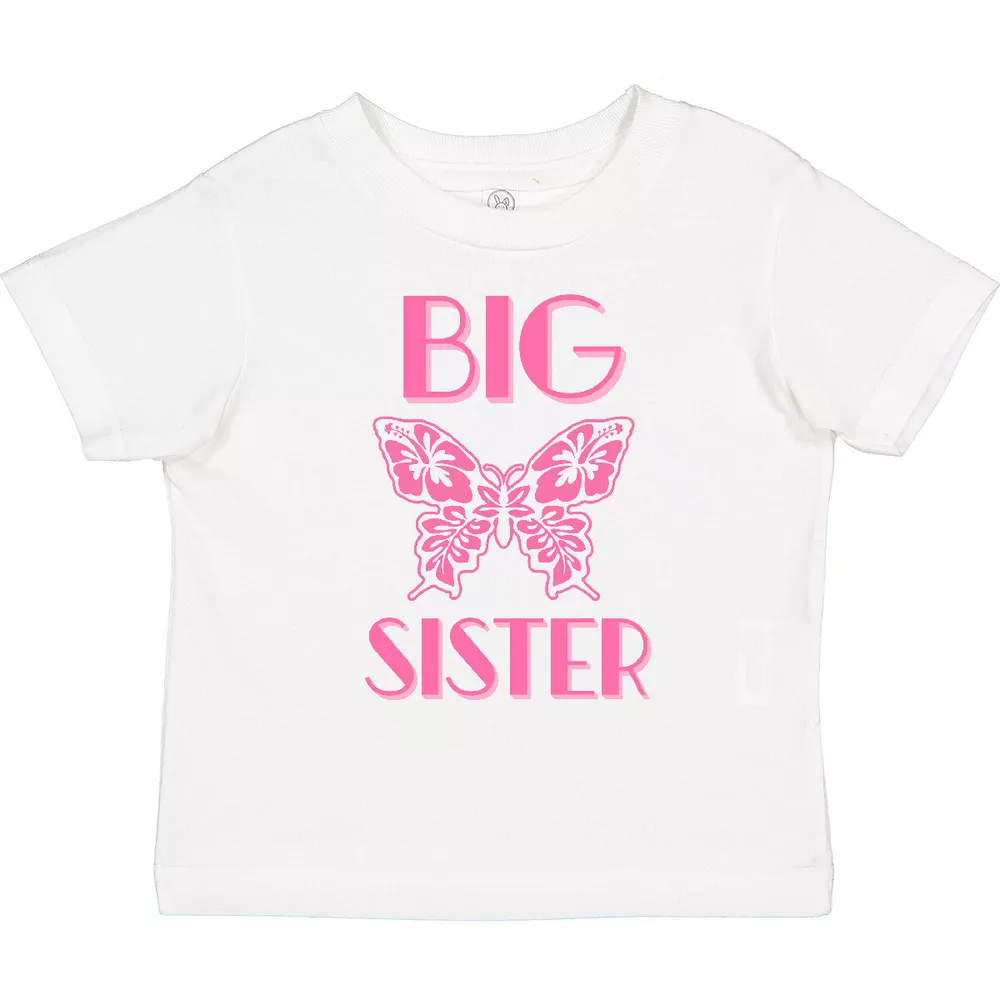 Big Sister Announcement Butterfly Toddler T-Shirt Daughter Sis Childs Baby Clothing, Cute Baby ...