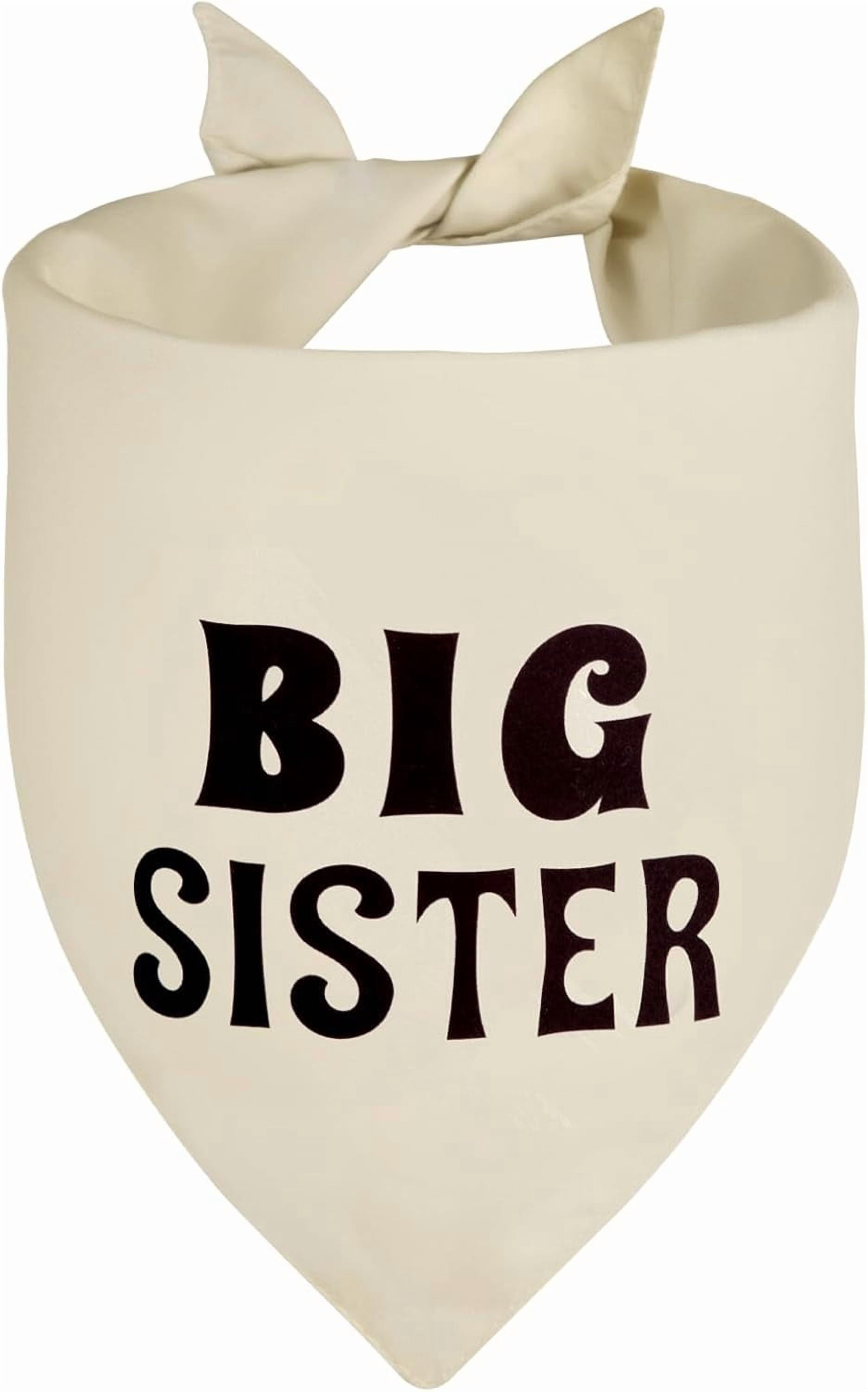 Big Sister Dog Bandana Beige XLarge 1PCS, Adjustable Triangle Scarf ...