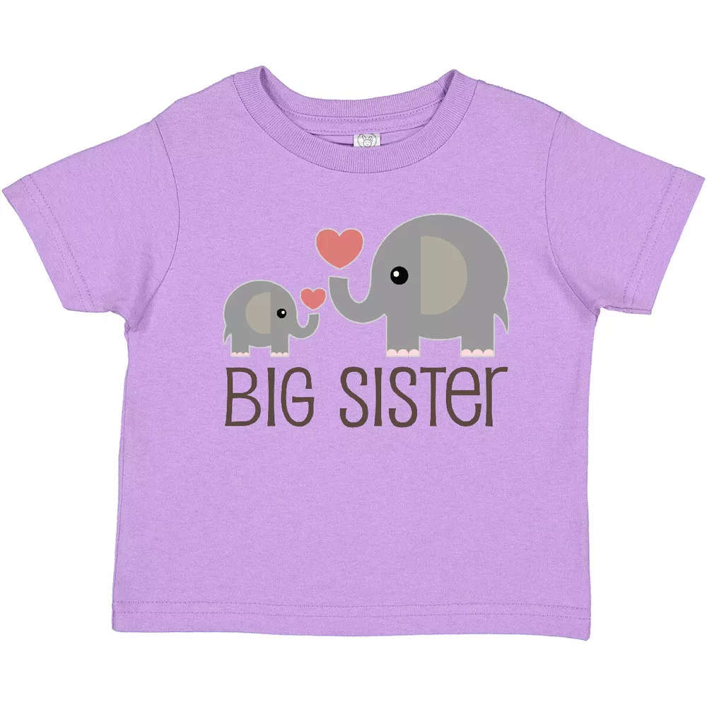 Big Sister Elephant Toddler T-Shirt Sis Girls Reveal Clothing Outfit Baby Clothing, Cute Baby ...