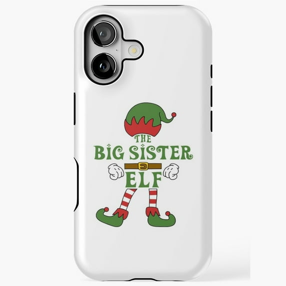 Big Sister Elf Family Holiday Matching Outfit iPhone Case 17 16 15 14 ...