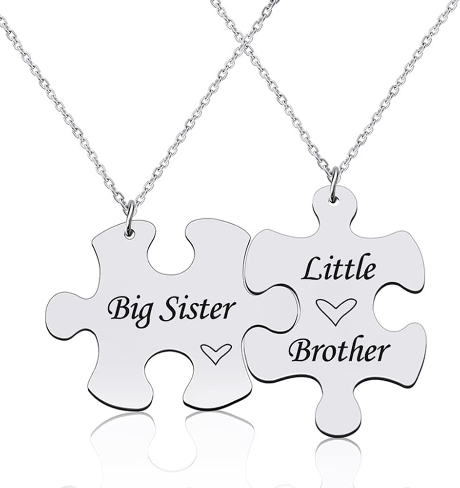 Big Sister Little Brother Necklace For 2 - Brother Sister Matching ...