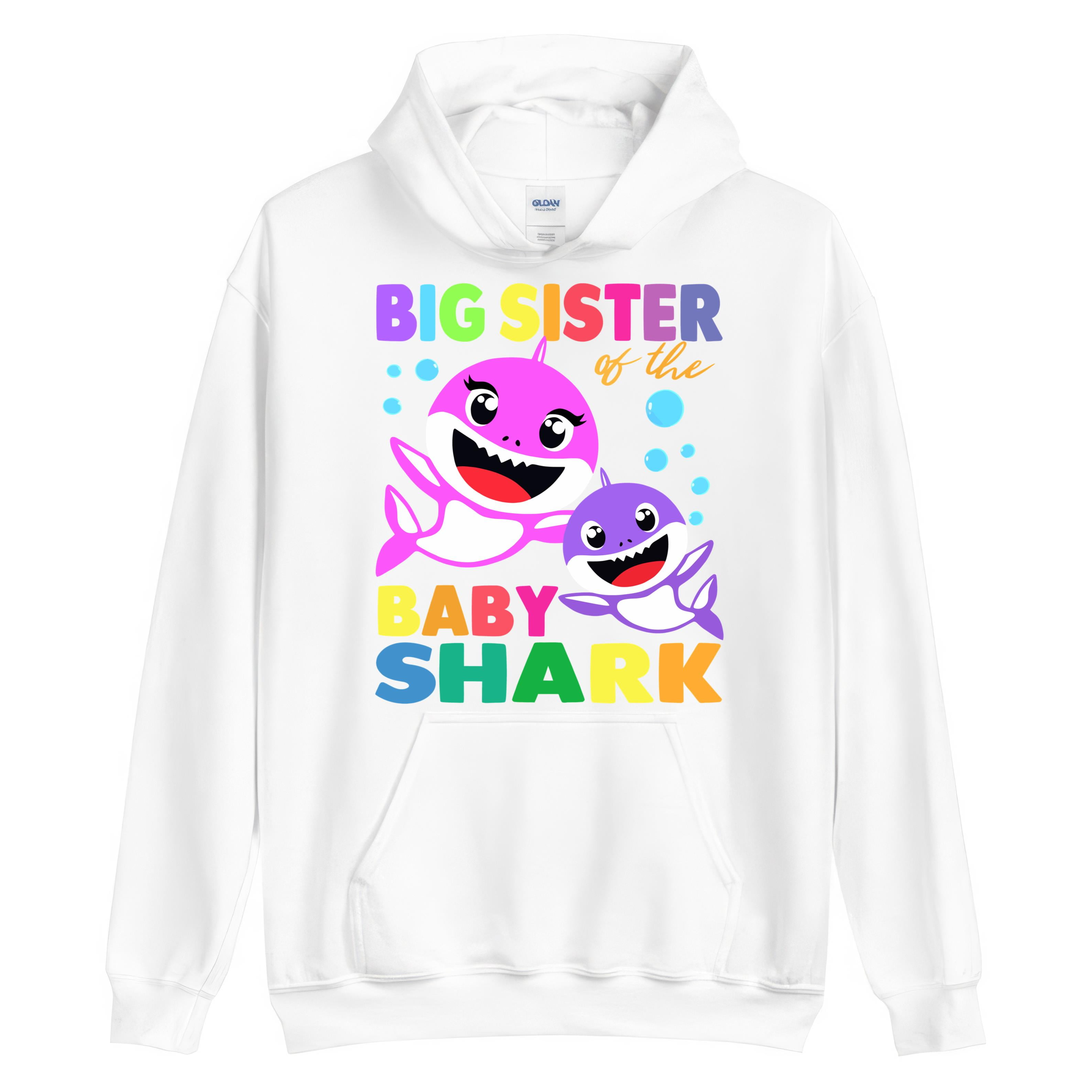 Big Sister Of The Baby Shark Birthday Big Sister Shark Shirt Gift Black ...