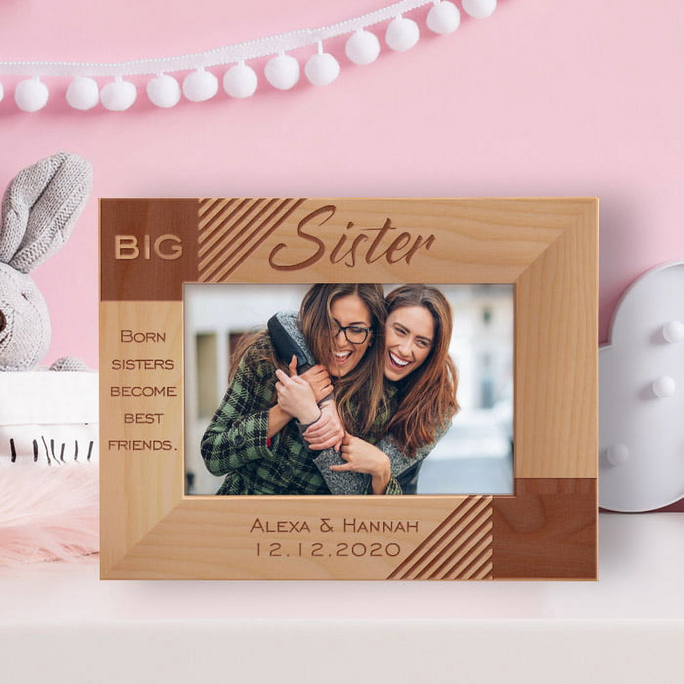 Big Sister Personalized Wooden Frame-6" x 4" Brown Horizontal - Walmart.com