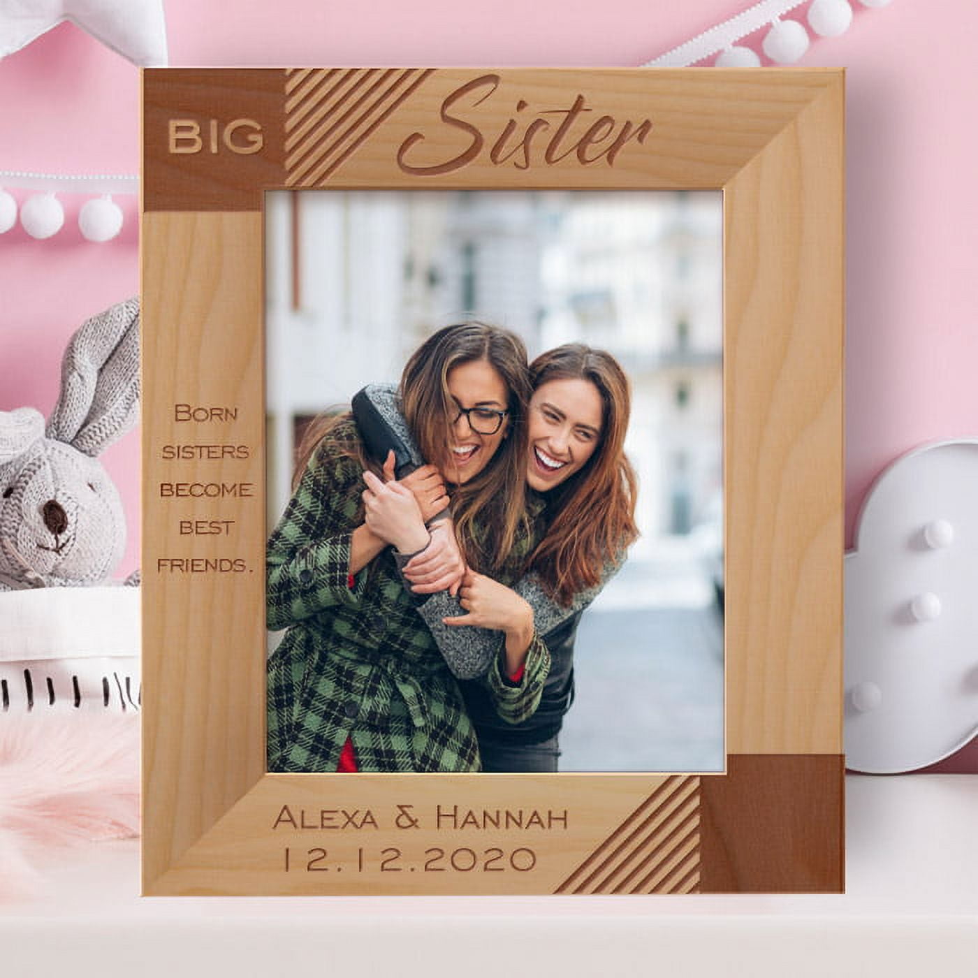Big Sister Personalized Wooden Frame 8" x 10" Brown (Vertical ...