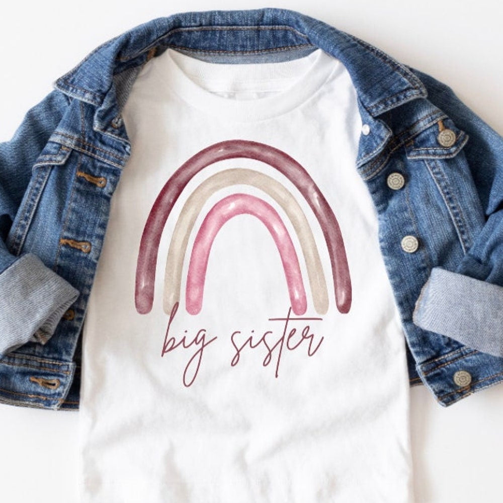 Big Sister Rainbow Kids Shirt, Going To Be A Big Sister Announcement Shirt, Toddler Rainbow ...