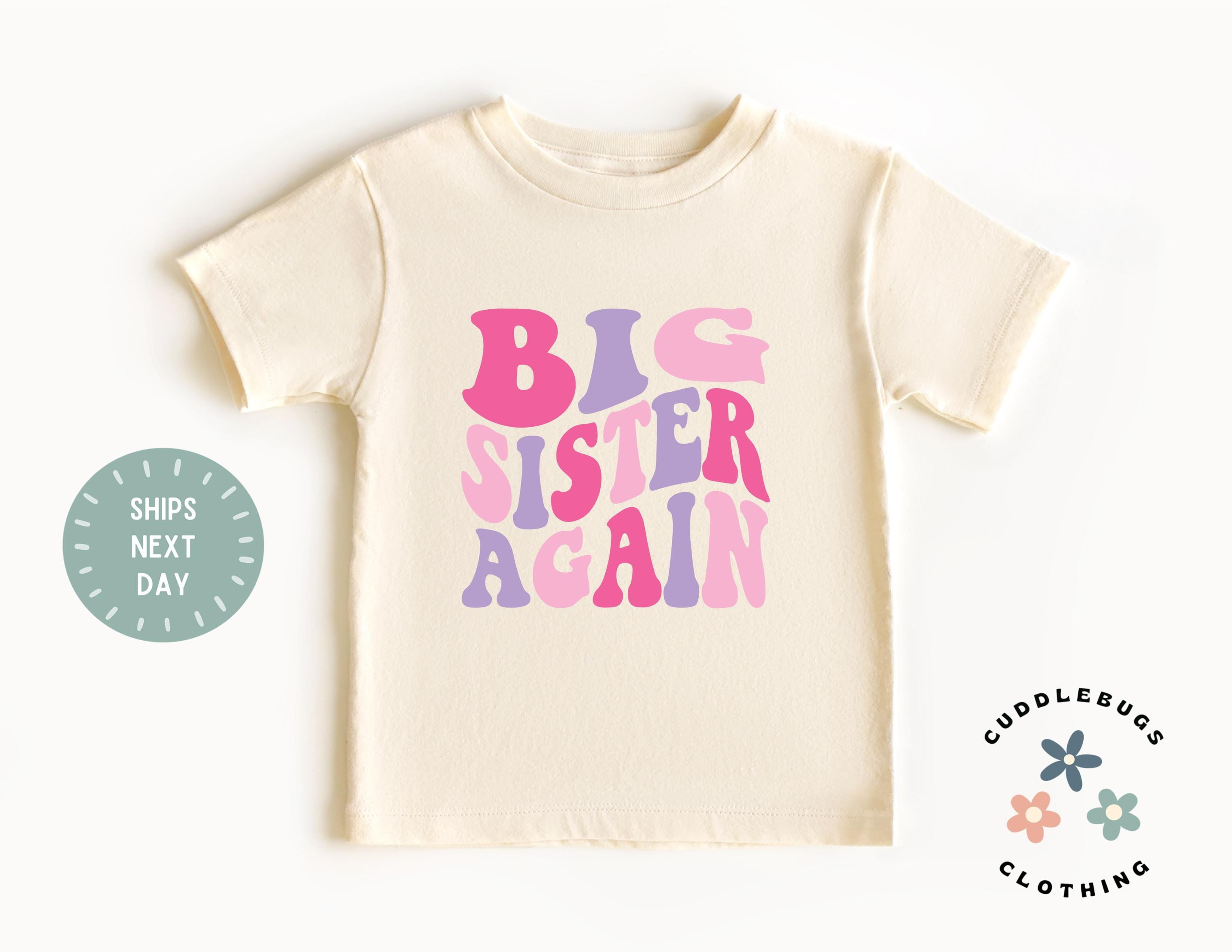 Big Sister Shirt, Big Sister Again Sibling Tee, Pregnancy Reveal, Big ...