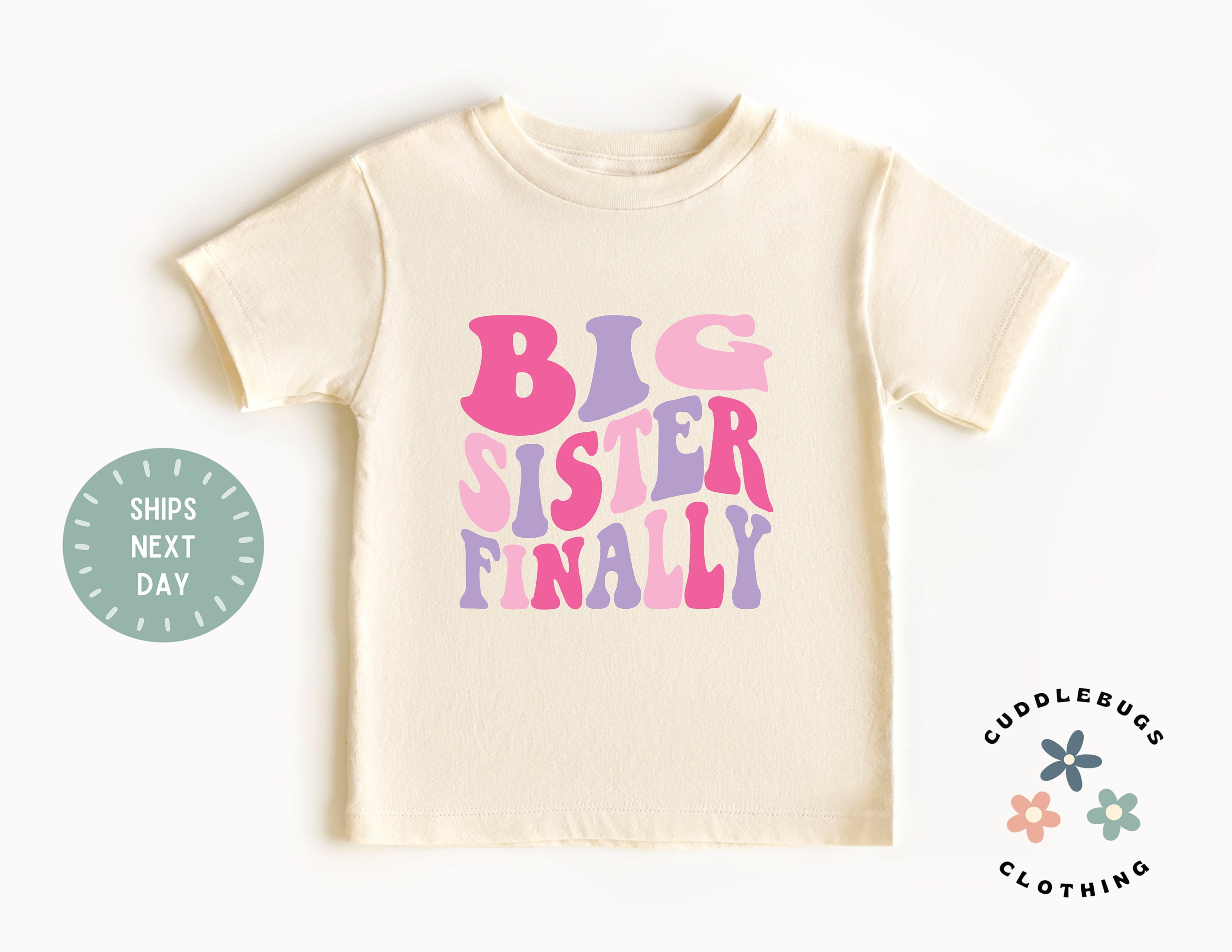 Big Sister Shirt, Big Sister Finally Sibling Tee, Pregnancy Reveal, Big Sis Top, Sister Gift ...