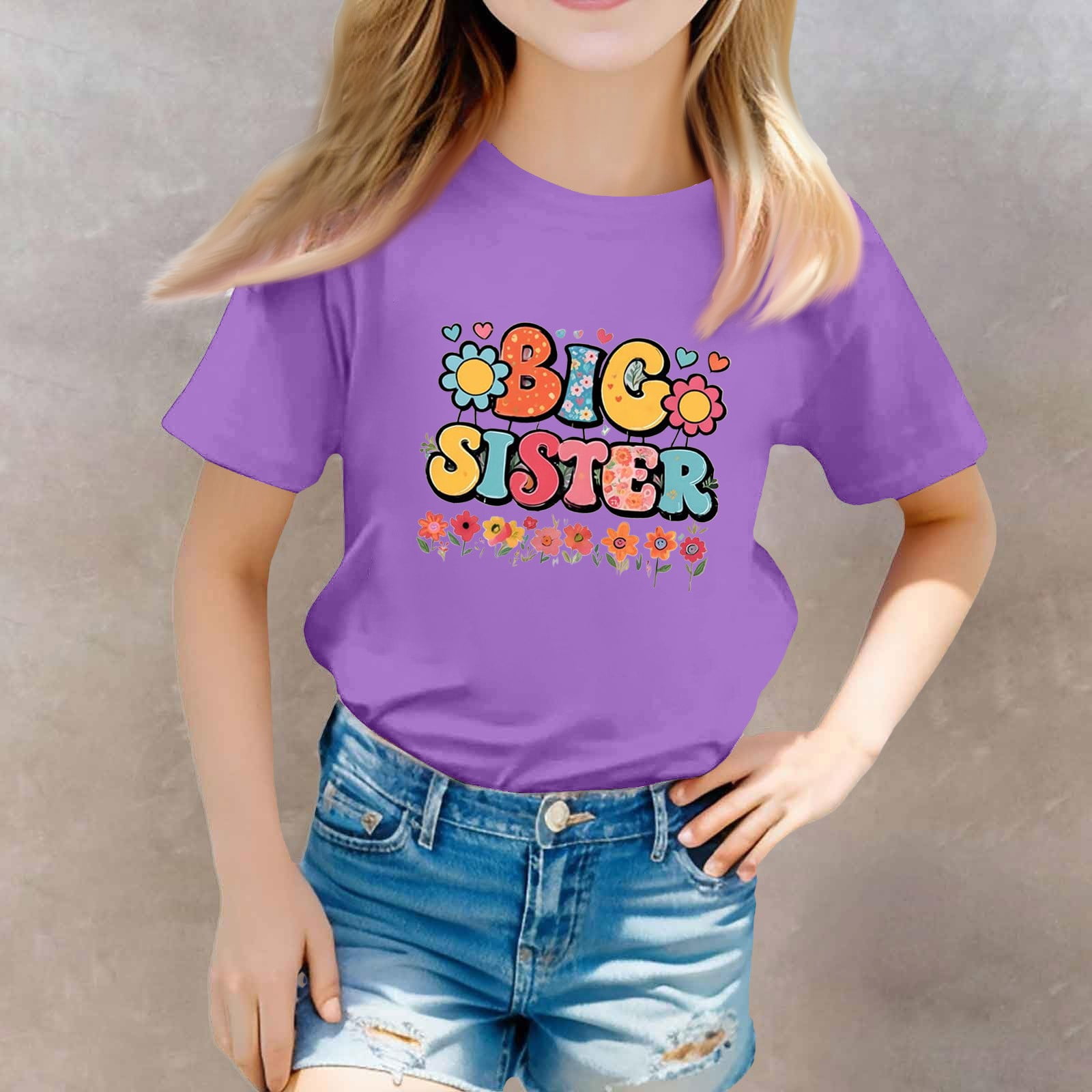 Big Sister Shirts for Girls for Toddler Girls Spring Preppy Big Sister ...