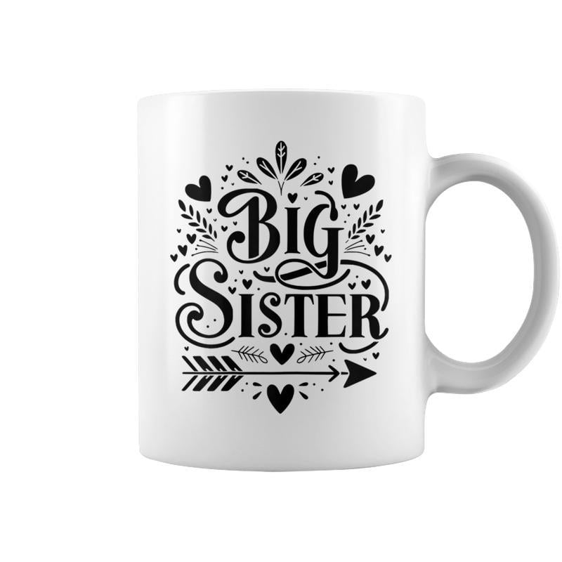 Big Sister Sibling Baby Shower Girls Best Big Sister Coffee Mugs ...