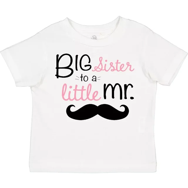 Big Sister To A Little Mr. Toddler T-Shirt Children Girl White Sis Kid Baby Clothing, Gift for ...