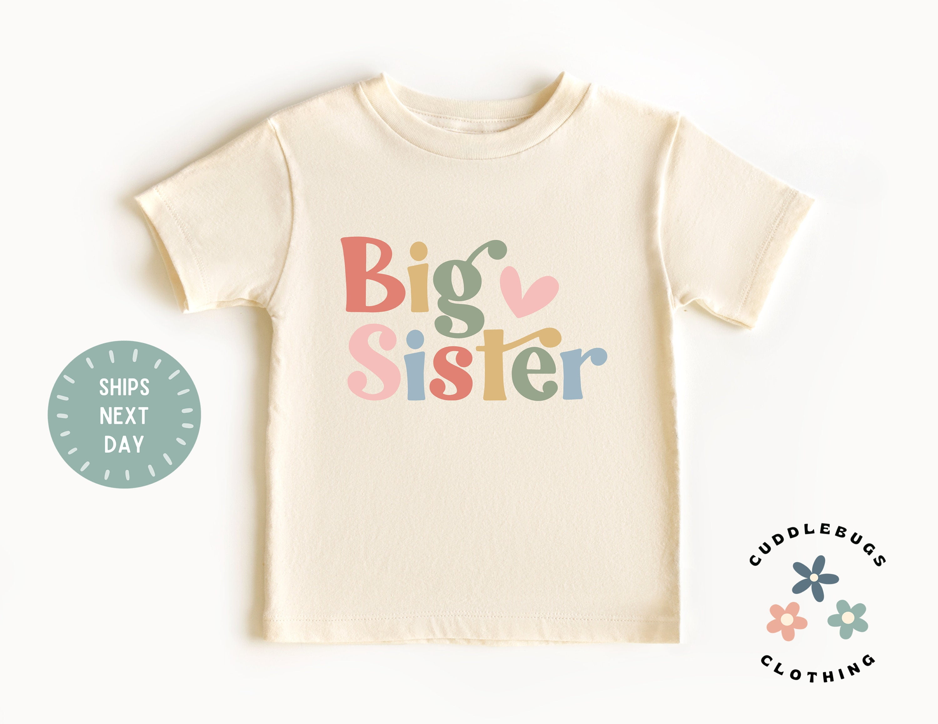 Big Sister Toddler Shirt, Cute Baby Announcement Kids Shirt, Big Sister Gift, Bis Sis Sibling ...