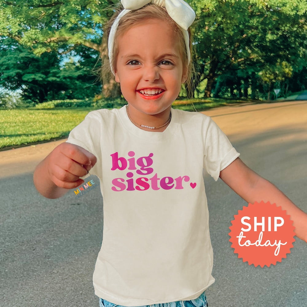 Big Sister Toddler Shirt, Girls Sibling Tee, Sister Shirts Pregnancy Announcement, New Sister ...
