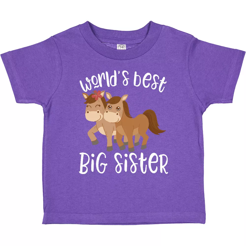 Big Sister Toddler T-Shirt Cute Worlds Best Sisters Sibling Girl New Baby Clothing, Cute Baby ...