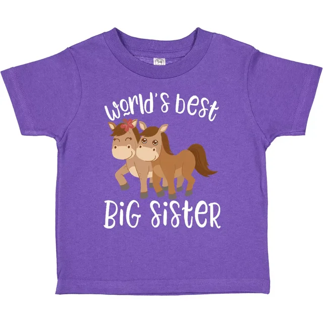 Big Sister Toddler T-Shirt Cute Worlds Best Sisters Sibling Girl New Baby Clothing, Cute Baby ...
