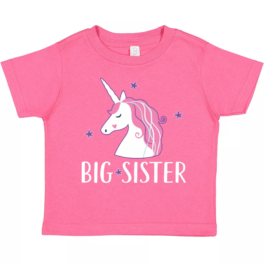 Big Sister Unicorn Toddler T-Shirt Sis Reveal Childs Girls Clothes Kid Baby Clothing, Cute Baby ...