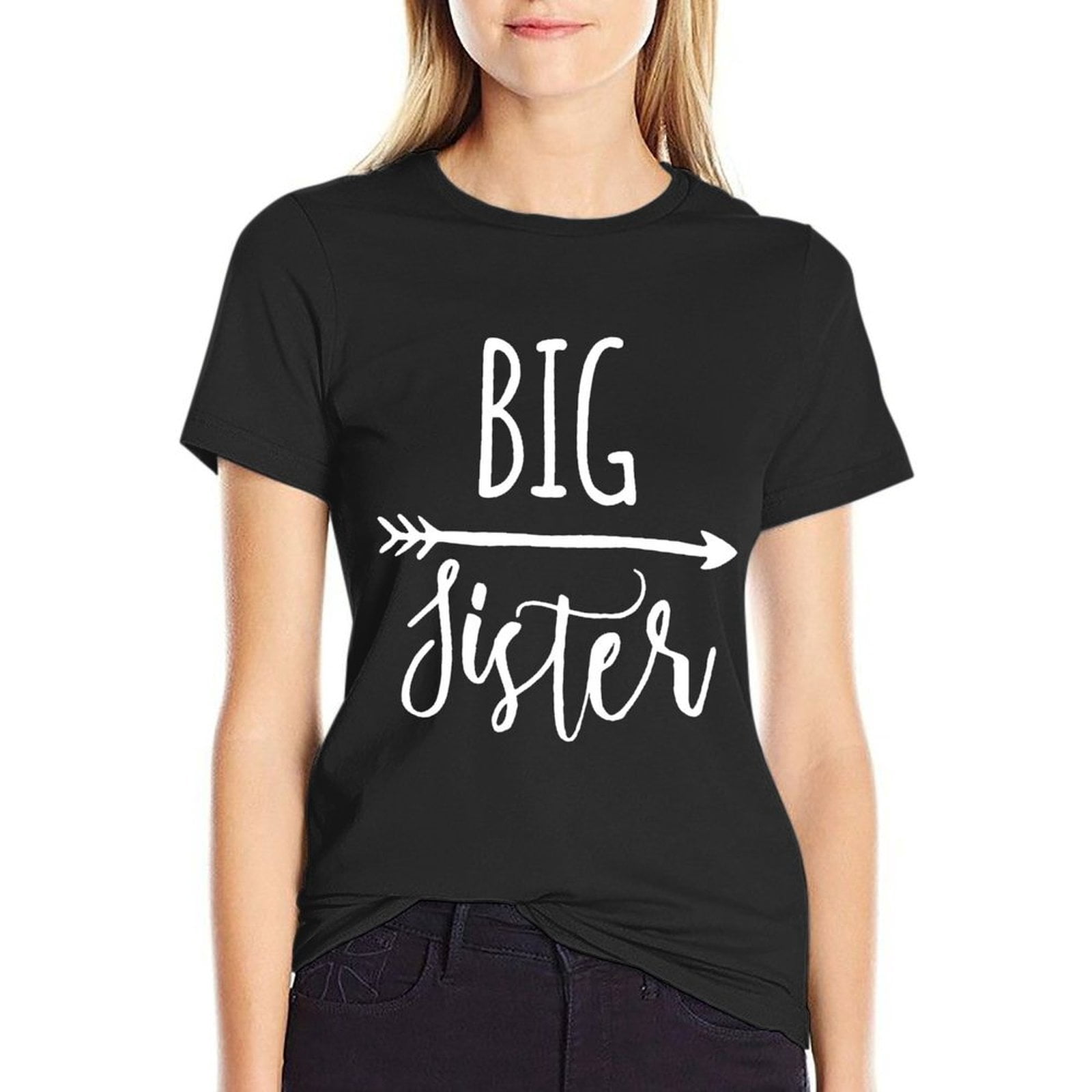 Big Sister Women’s Short Sleeve Cotton T-Shirt HD Graphic Printed Tee ...