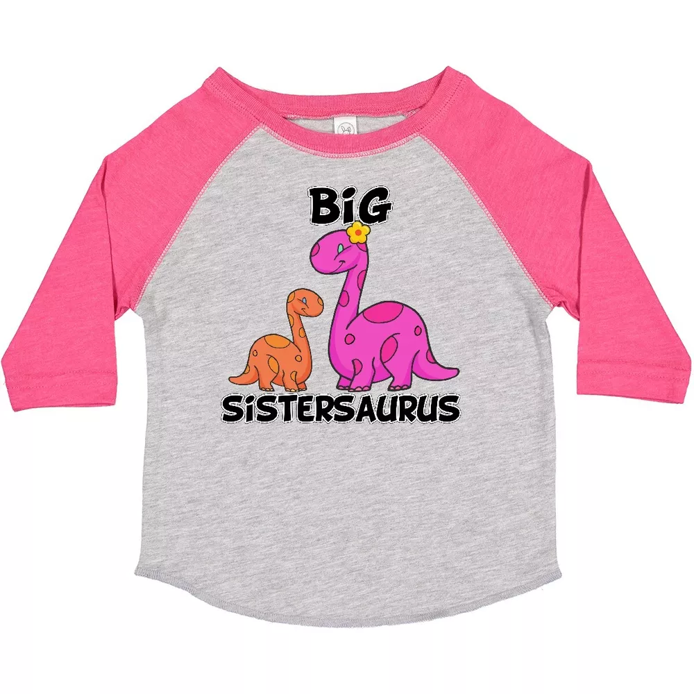 Big Sistersaurus With Cute Sibling Dinosaurs Toddler T-Shirt Dinosaur ...