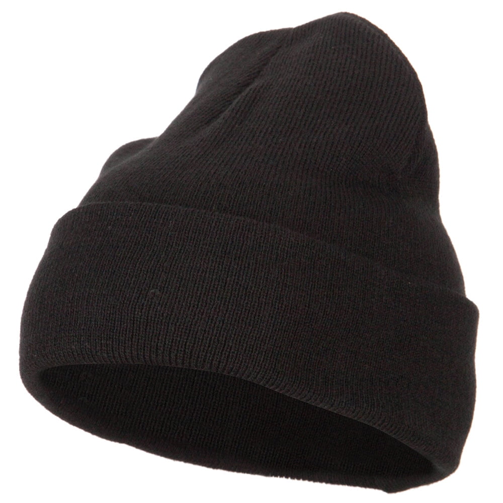Big Size 12 Inch New Solid Color Long Cuff Beanie - Black XL-3XL ...