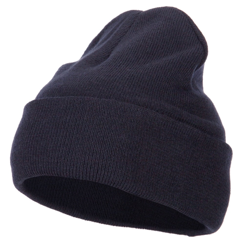 Big Size 12 Inch New Solid Color Long Cuff Beanie - Navy XL-3XL ...