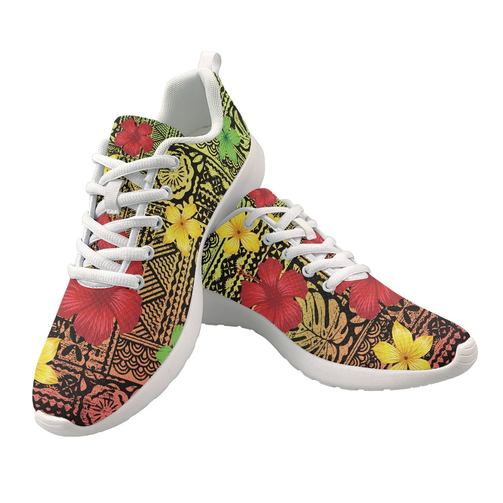 Big Size 35-46 Breathable Running Shoes Tropical Flowers Print Men ...