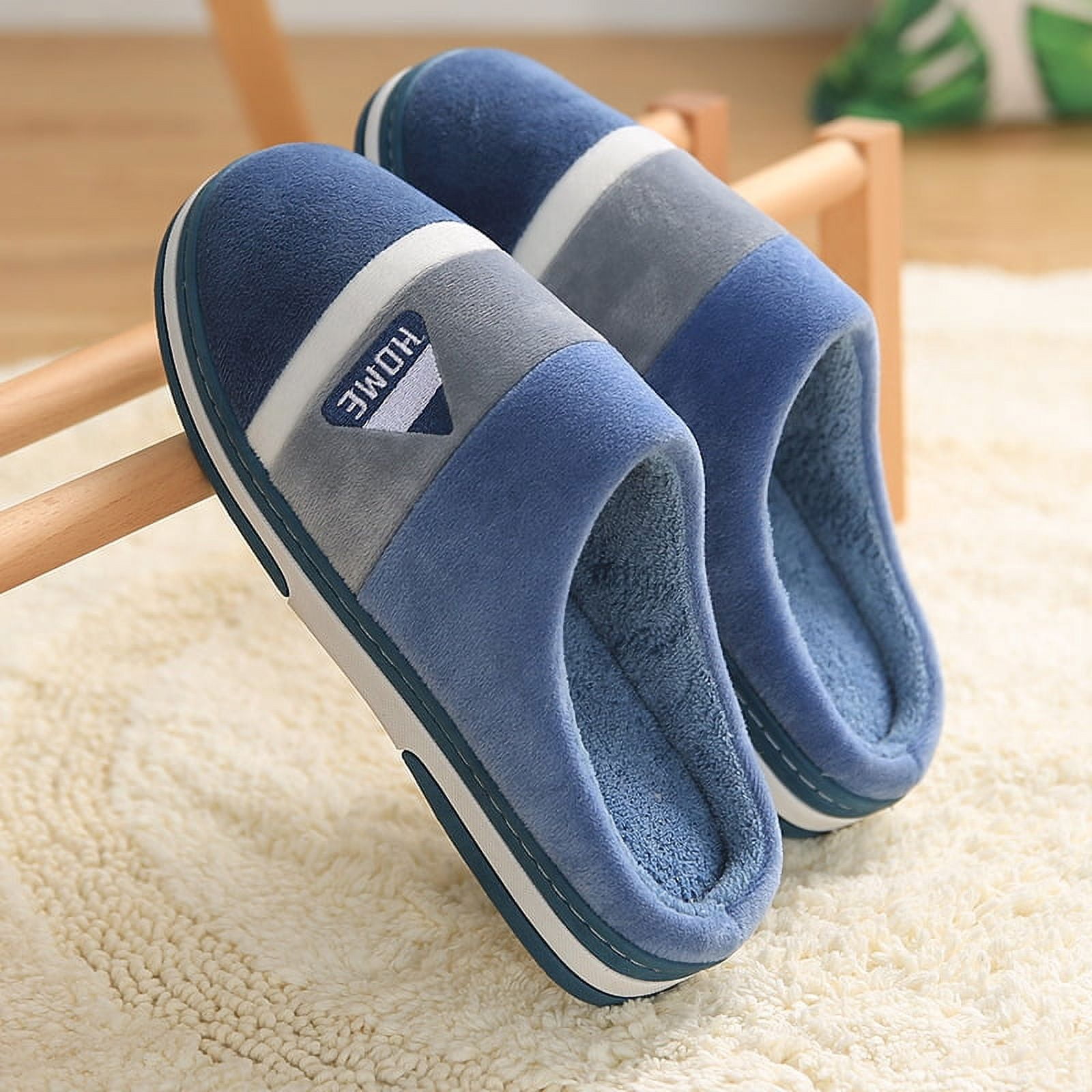 Big Size 48 49 Men Home Slippers Winter Warm Plush Women Soft Furry ...