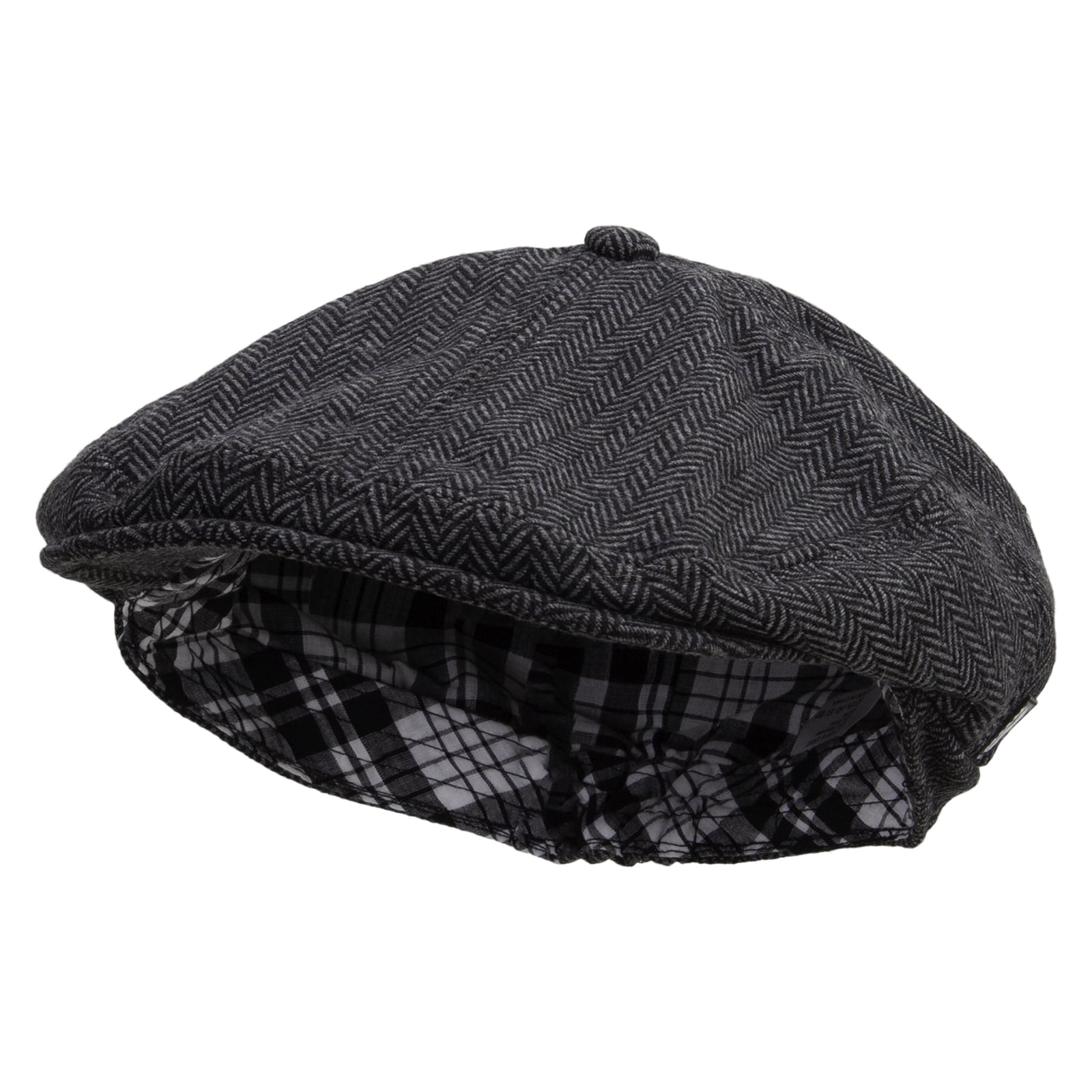 Big Size 6 Panel Herringbone Applejack Ivy Cap - Black XL-2XL - Walmart.com