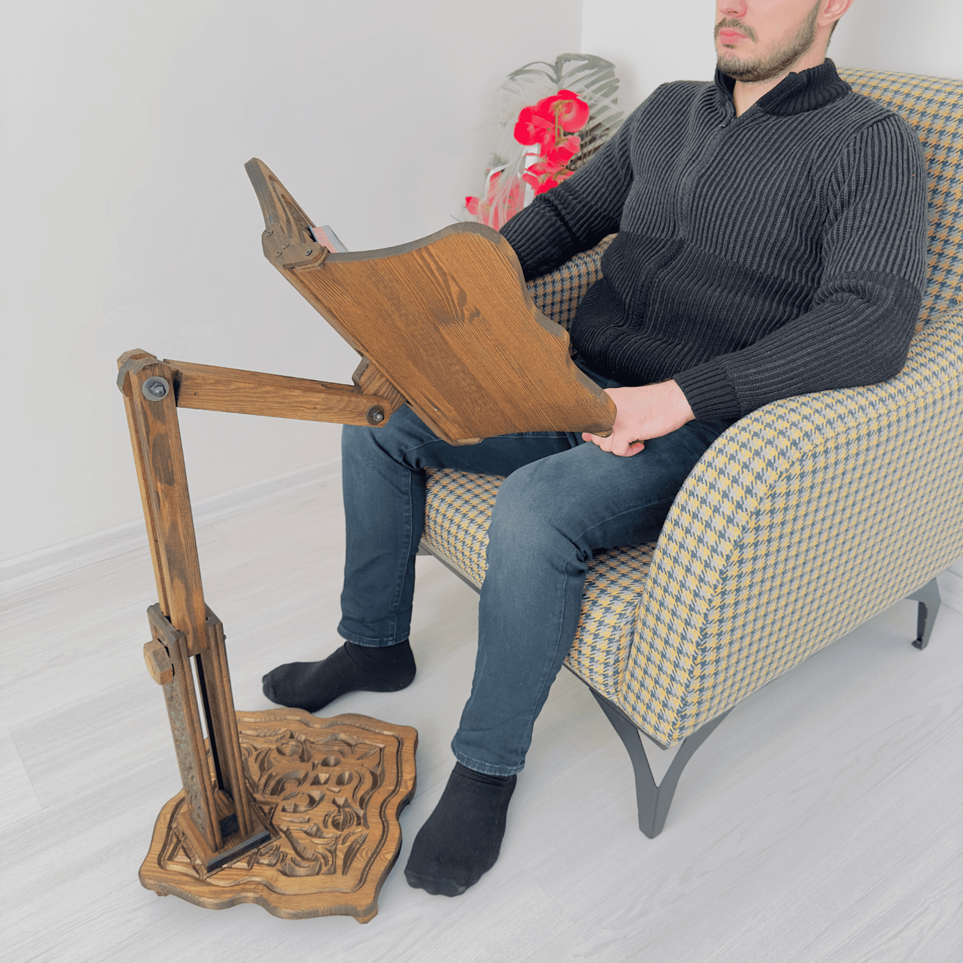 Big Size Adjustable Wooden Book Stand for Heavy Books | Quran, Bible ...