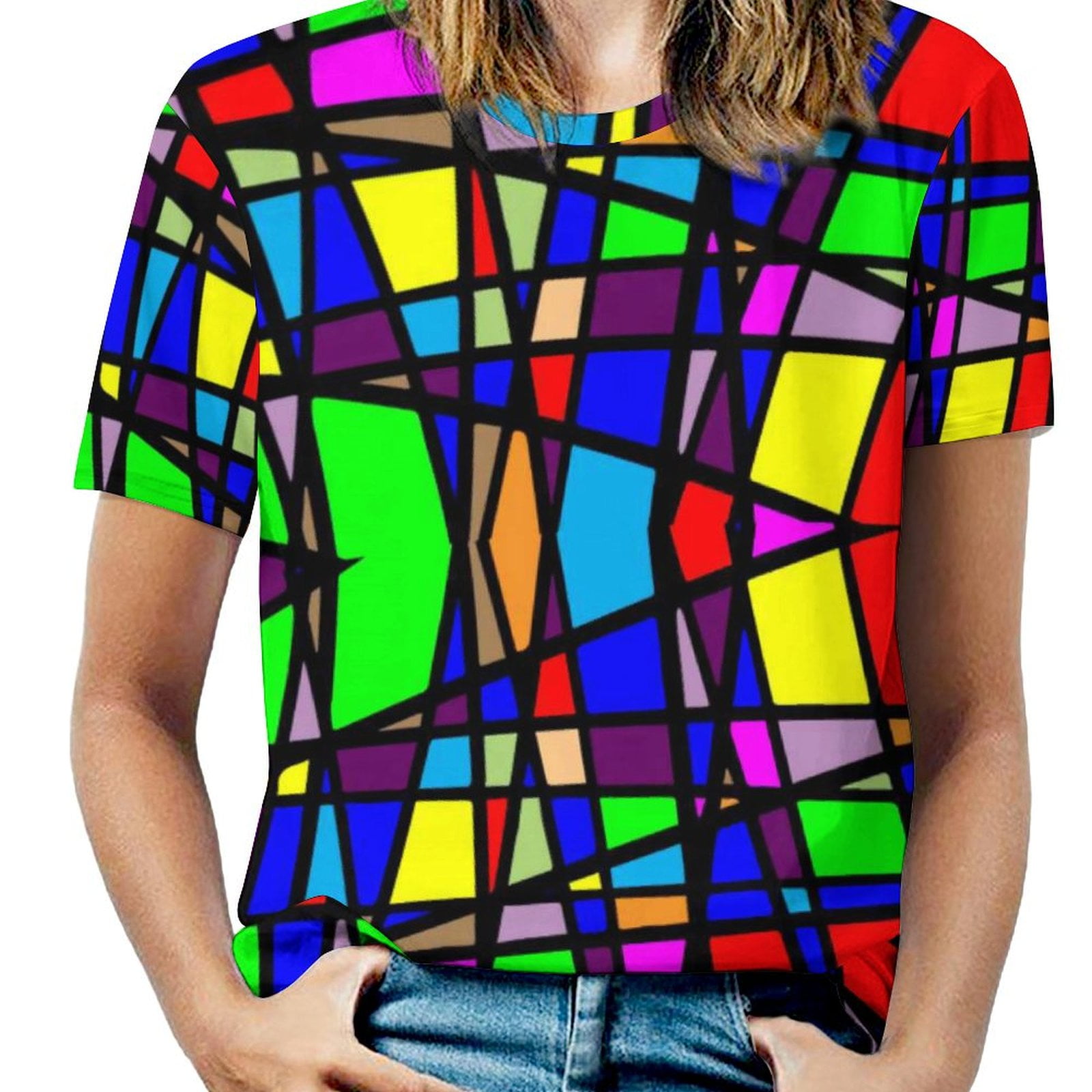 Big Size Broader Spectrum T-Shirts Outline Stars Casual T-Shirt Short ...