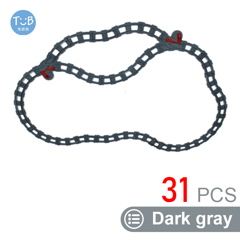Big Size Building Block Train Tracks Traffic Straight Track Rail Bridge ...