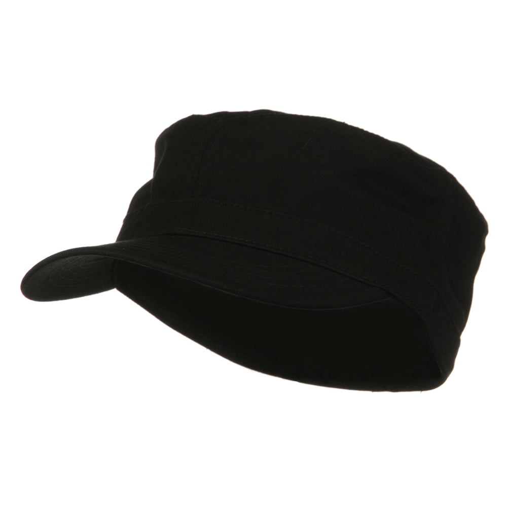 Big Size Cotton Fitted Military Cap - Black 8-1-4 - Walmart.com