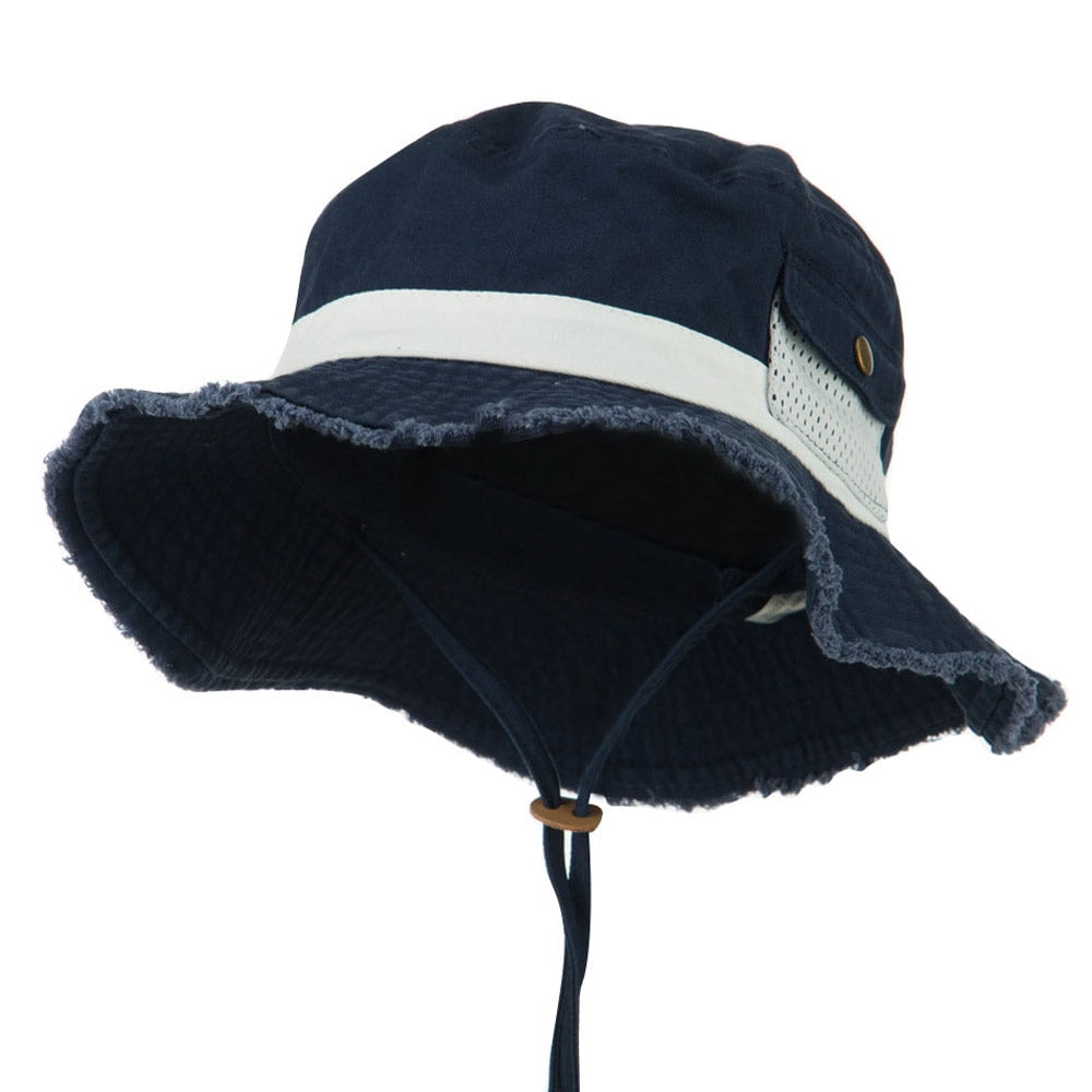 Big Size Cotton Twill Washed Bucket Hat - Navy White 2XL-3XL - Walmart.com