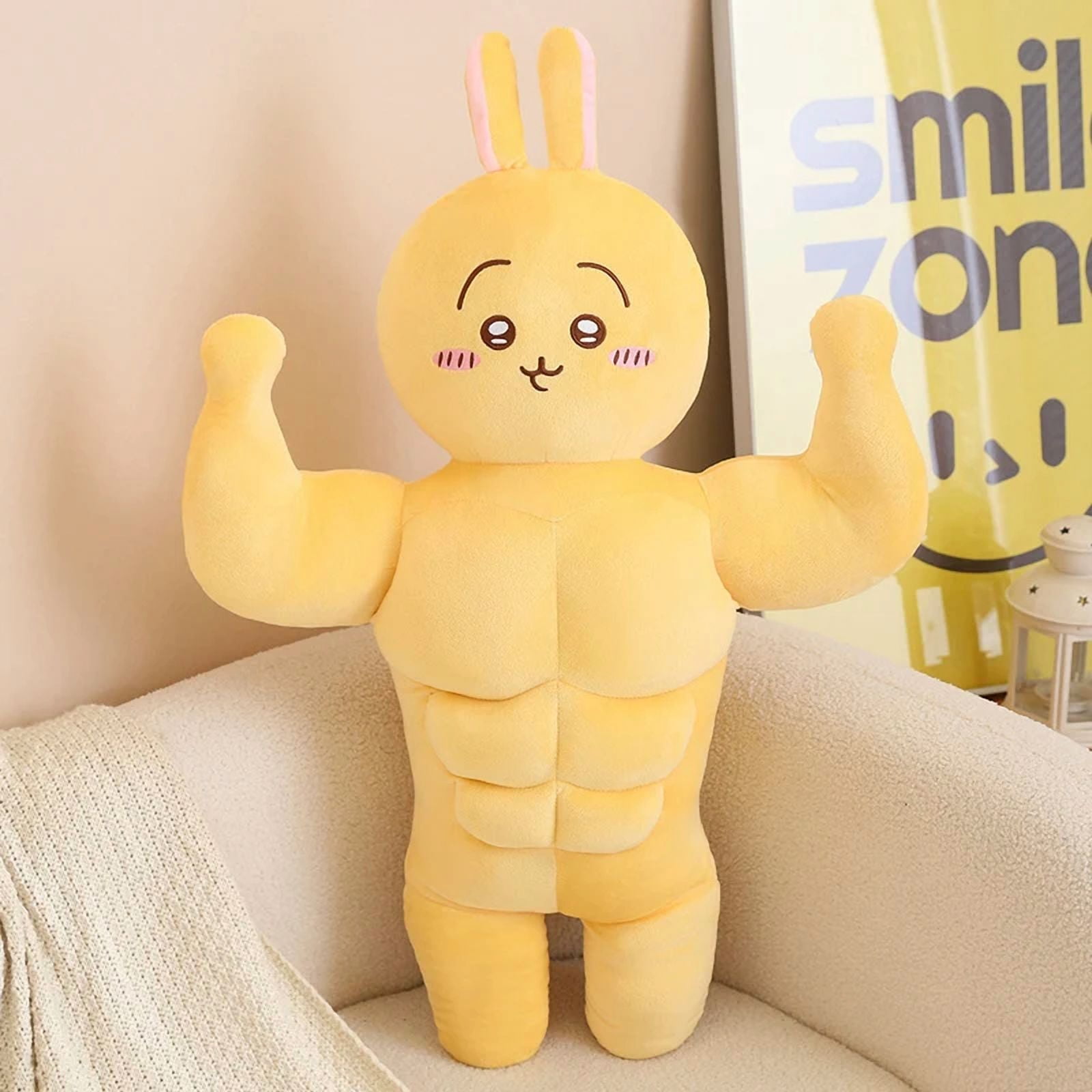 Big Size Creative Chiikawa Plush Toy Stuffed Muscle Usagi Plushies ...