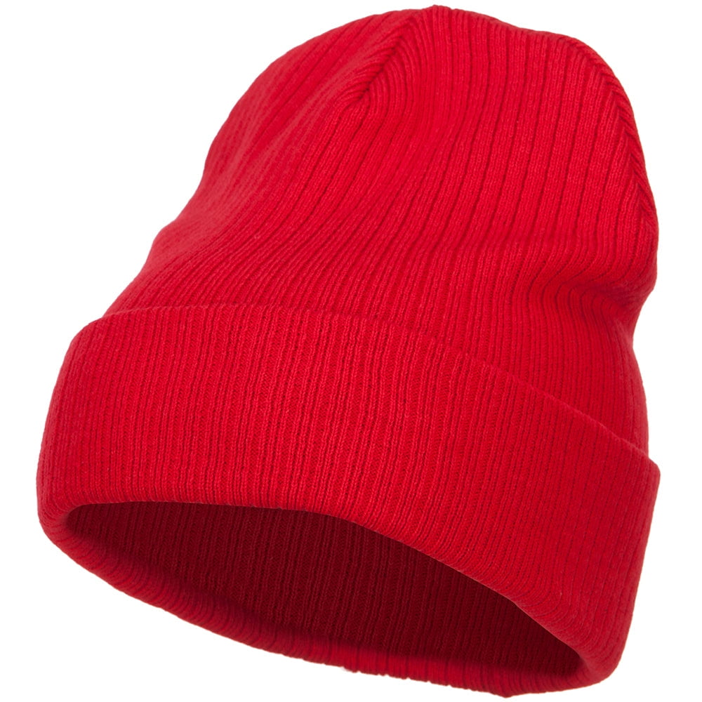 Big Size Cuff Long Beanie - Red XL-3XL - Walmart.com