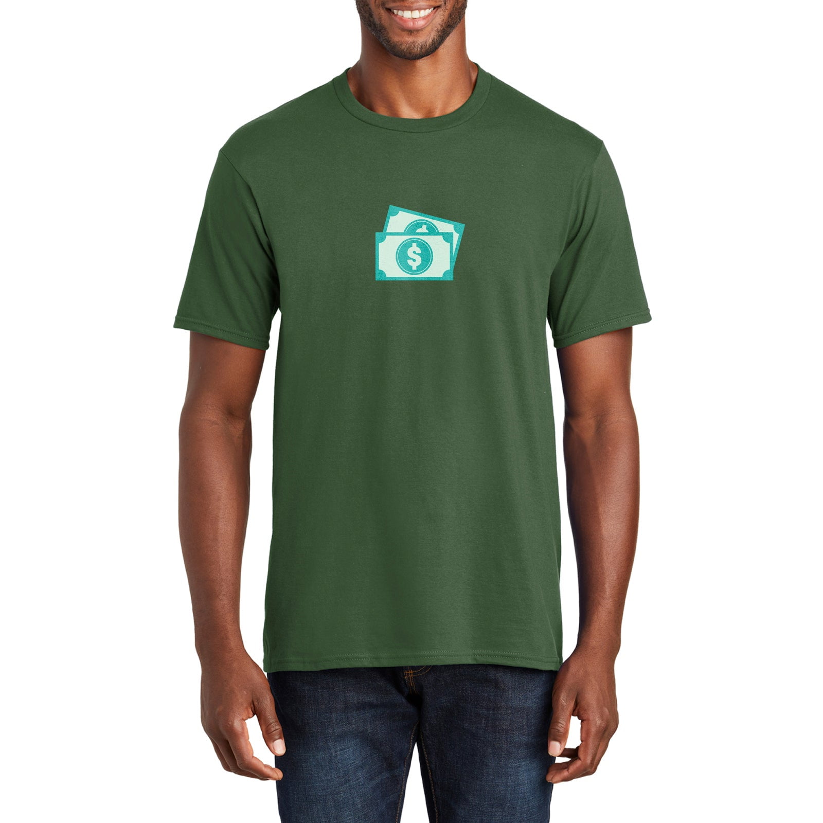 Big Size Dollar Cash Money Graphic Men's Fan Favorite Crew Neck Tee ...