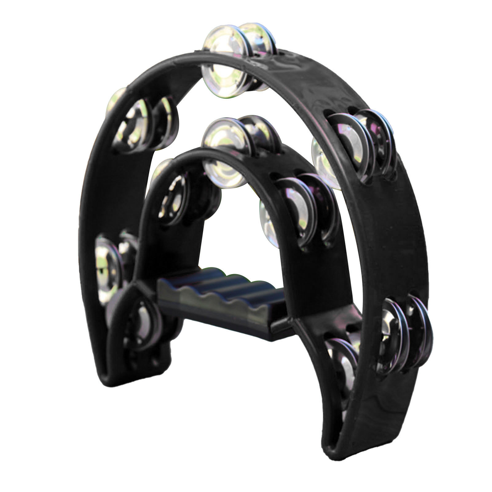 Big Size Double Row Metal Jingles Hand Tambourine, Black Finish, Bar ...