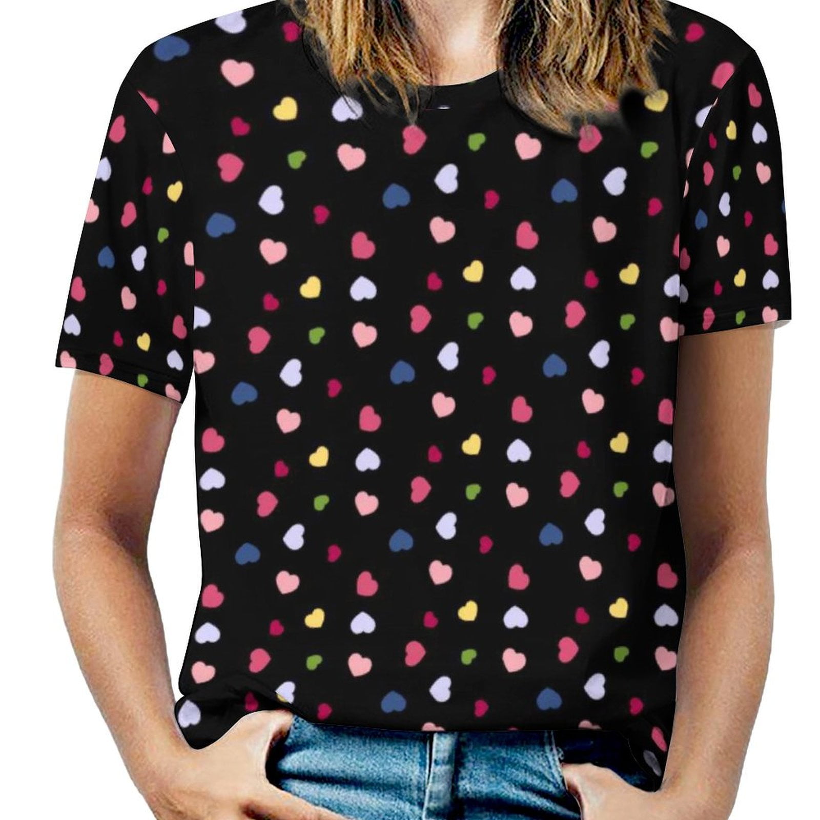 Big Size Falling Heart T Shirts Red Hearts Fall In Love Valentine ...