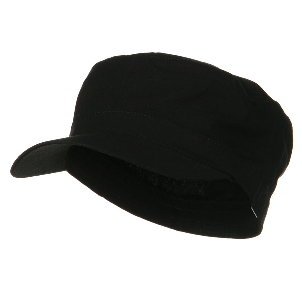 Big Size Fitted Cotton Ripstop Military Army Cap - Black 7-3-4 ...