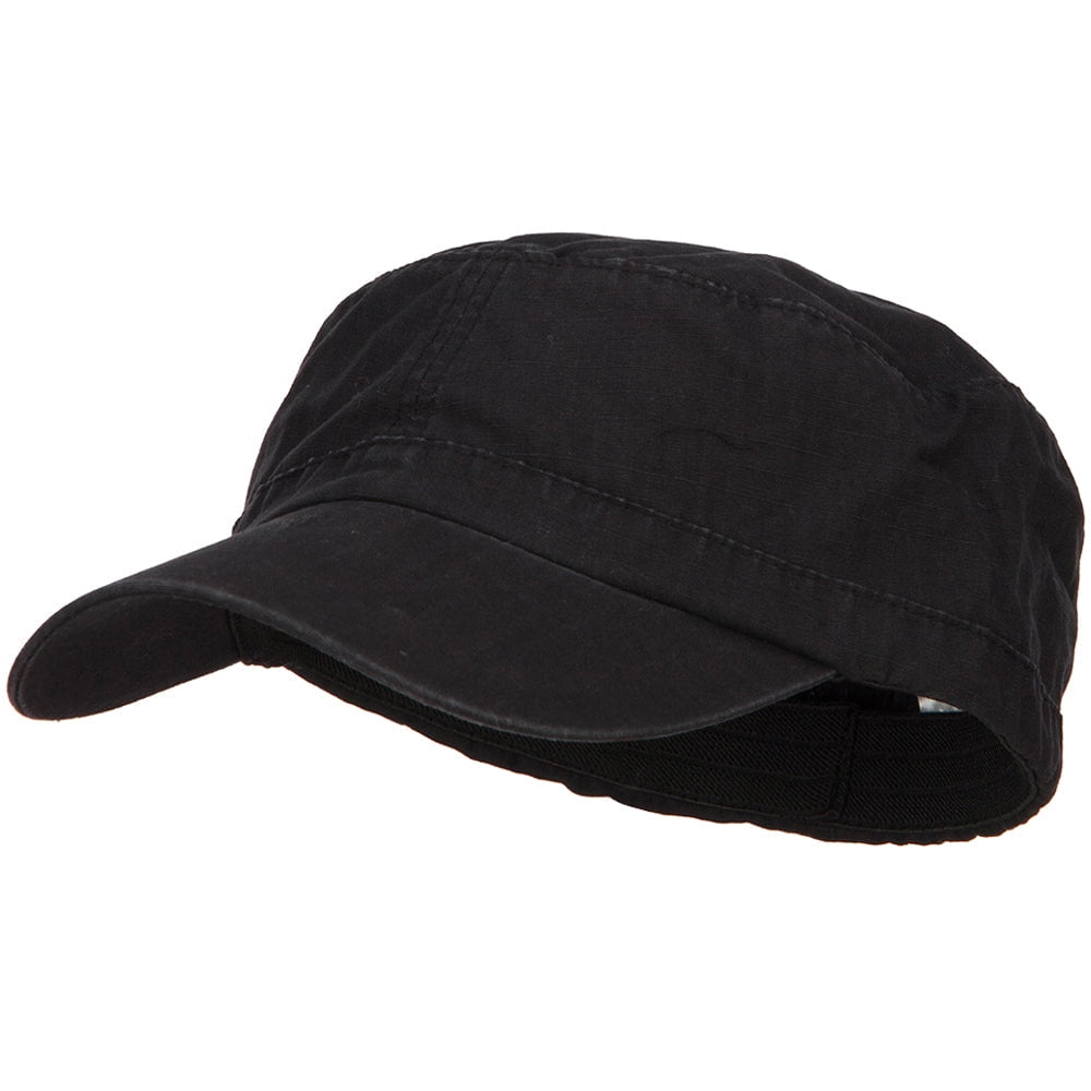 Big Size Fitted Ripstop Cotton Military Army Cap - Black XL-2XL ...