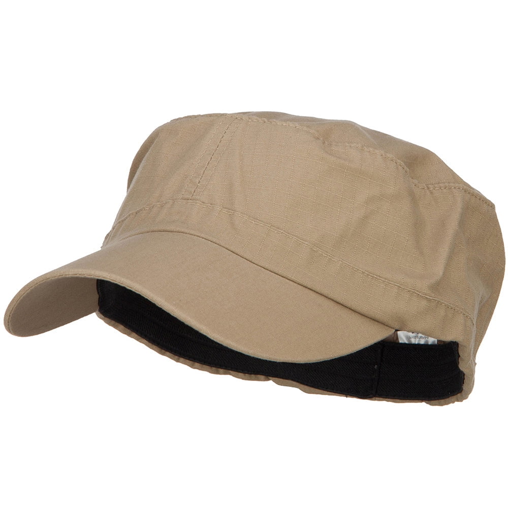 Big Size Fitted Ripstop Cotton Military Army Cap - Khaki 2XL-3XL ...