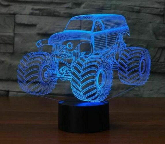 Big Size Grave Digger Monster Truck 3D Desk Lamp 7 Changeable Colors ...