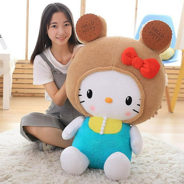 Big Size Hello Kitty Cartoon Biscuit Cat Plush Toys Sanrio Cute Melody Soft Stuffed Plushie ...