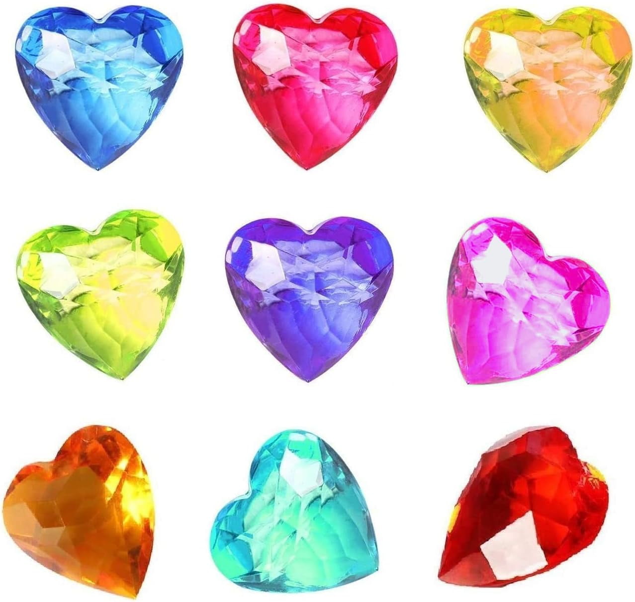 Big Size Kid Heart Gemstone Toy Set, Safe Acrylic in Party, Festival ...