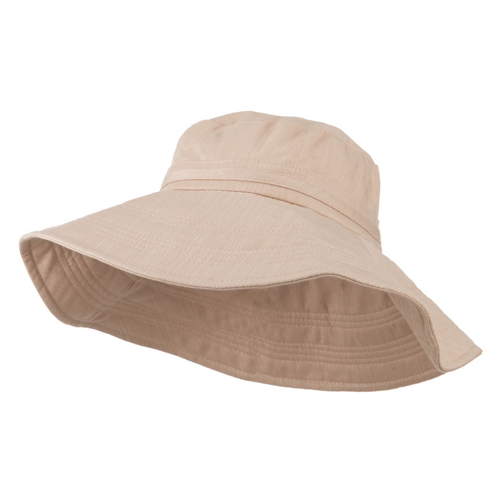 Big Size Ladies Linen Wide Brim Hat - Peach XL - Walmart.com