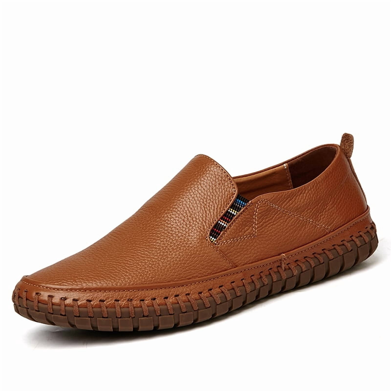 Big Size Men's Casual Loafers Slip On Leather Shoes Lightweight Driving ...
