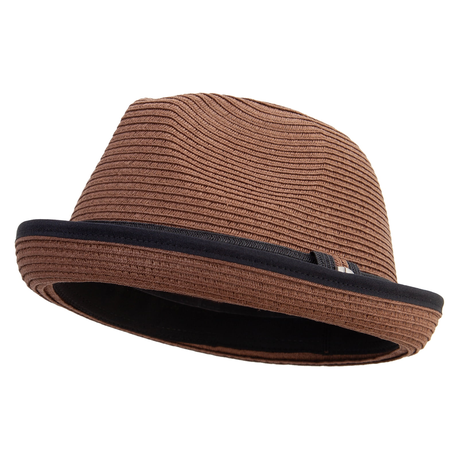 Big Size Paper Upbrim Fedora - Brown XL-2XL - Walmart.com