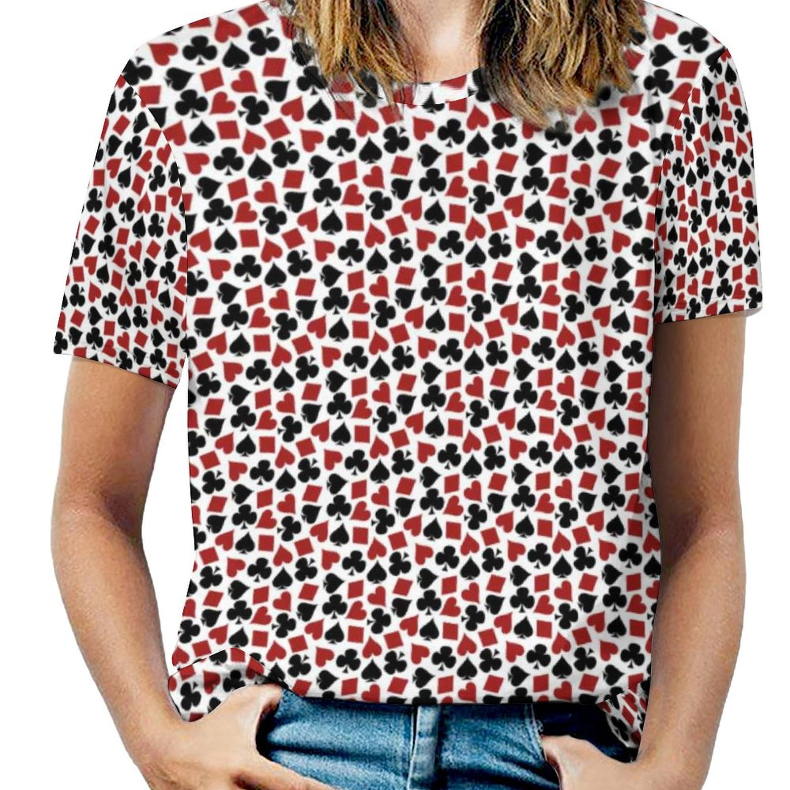 Big Size Playing Poker Card T Shirts Hearts Diamonds Clubs Spades ...