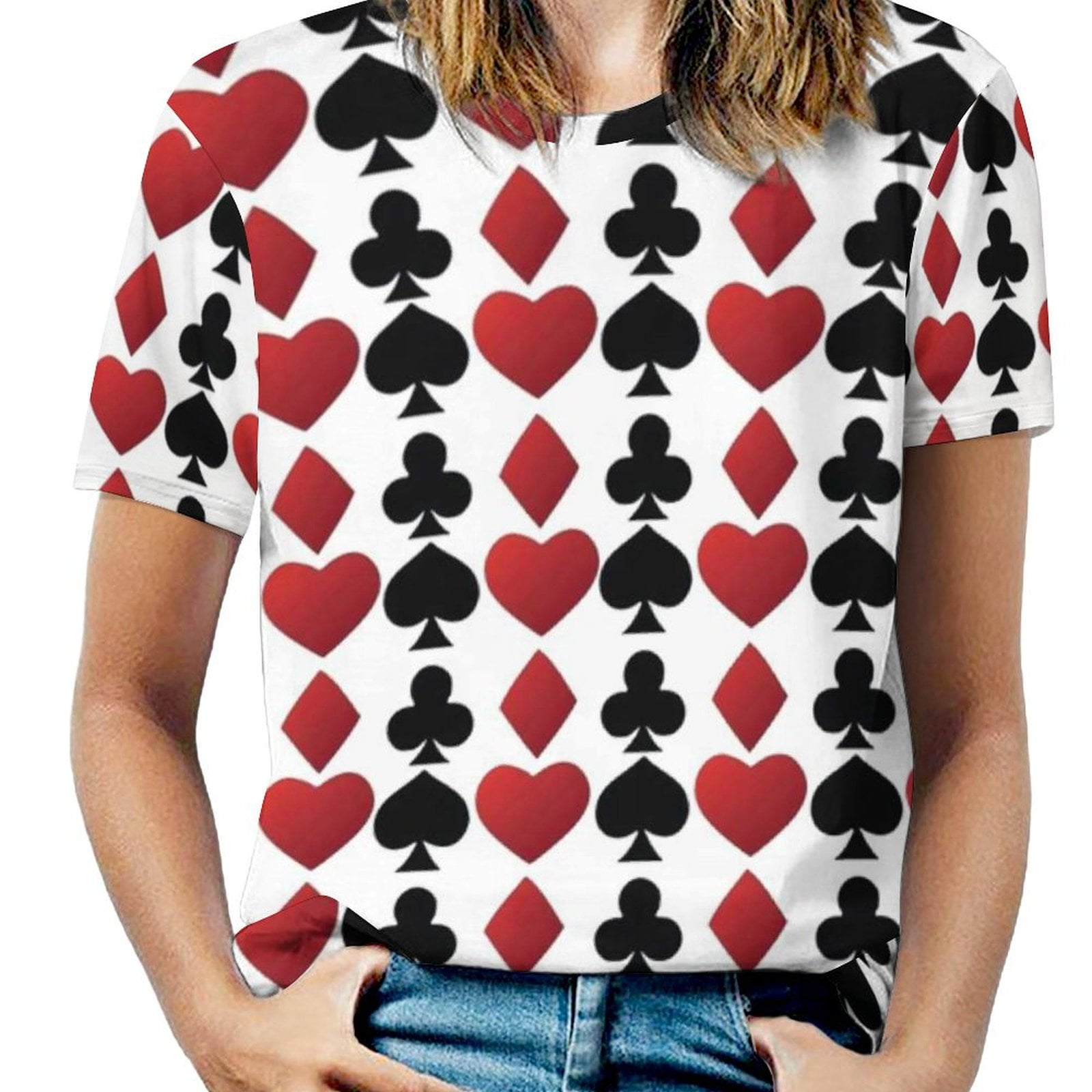 Big Size Playing Poker Card T Shirts Hearts Diamonds Clubs Spades ...