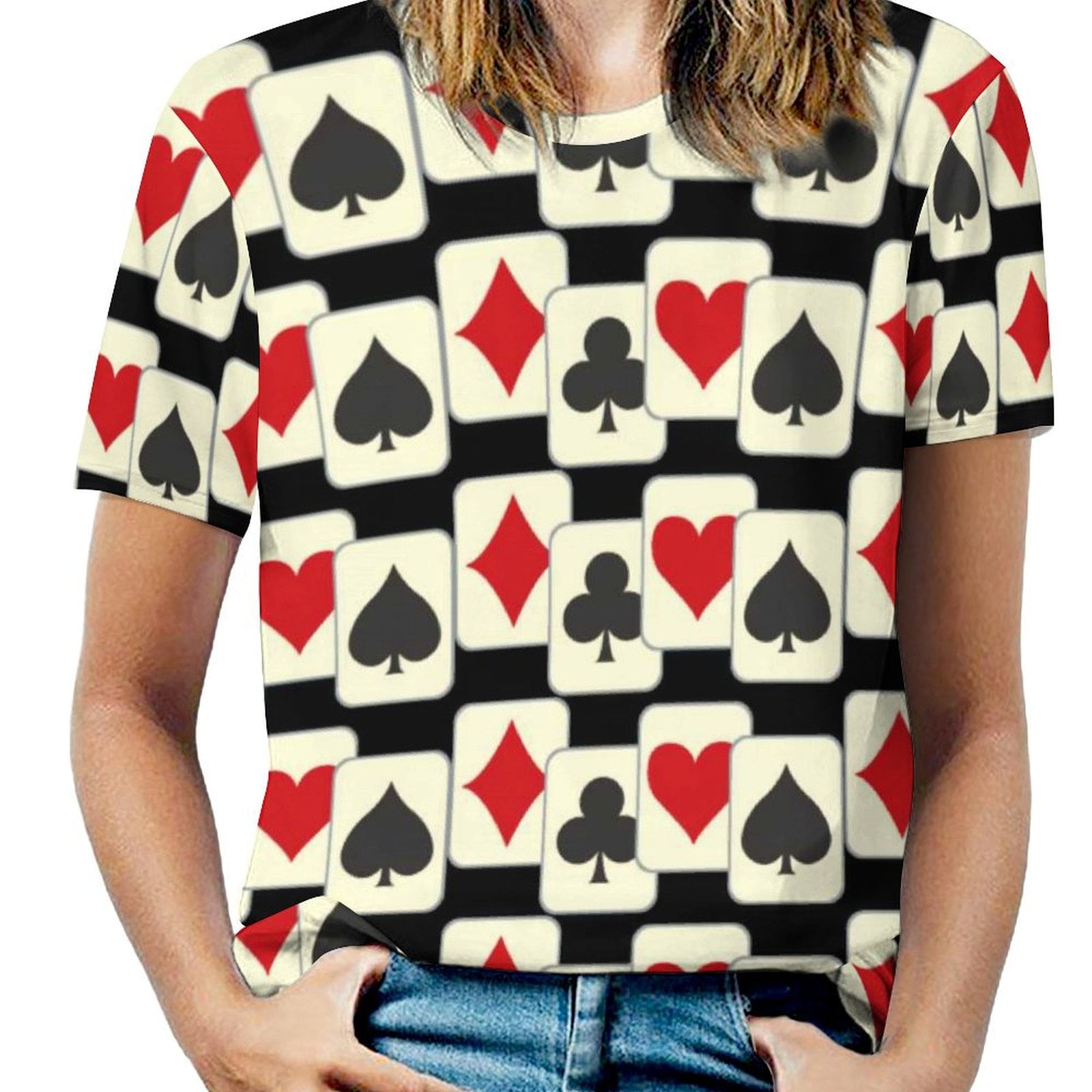 Big Size Playing Poker Card T Shirts Hearts Diamonds Clubs Spades ...